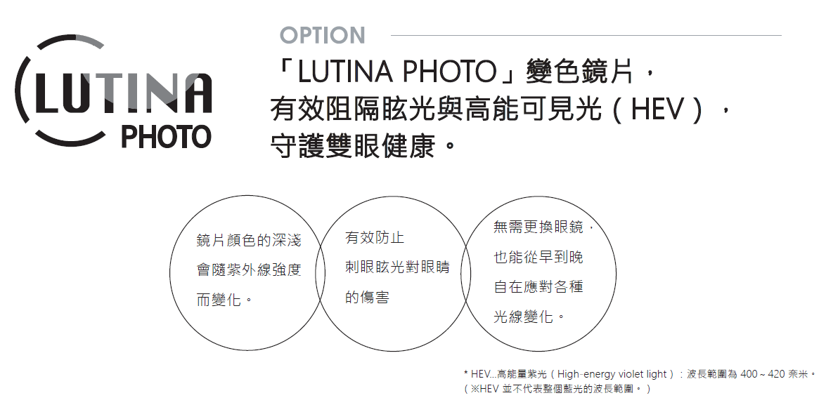 「LUTINA PHOTO」變色鏡片 - TOKAI